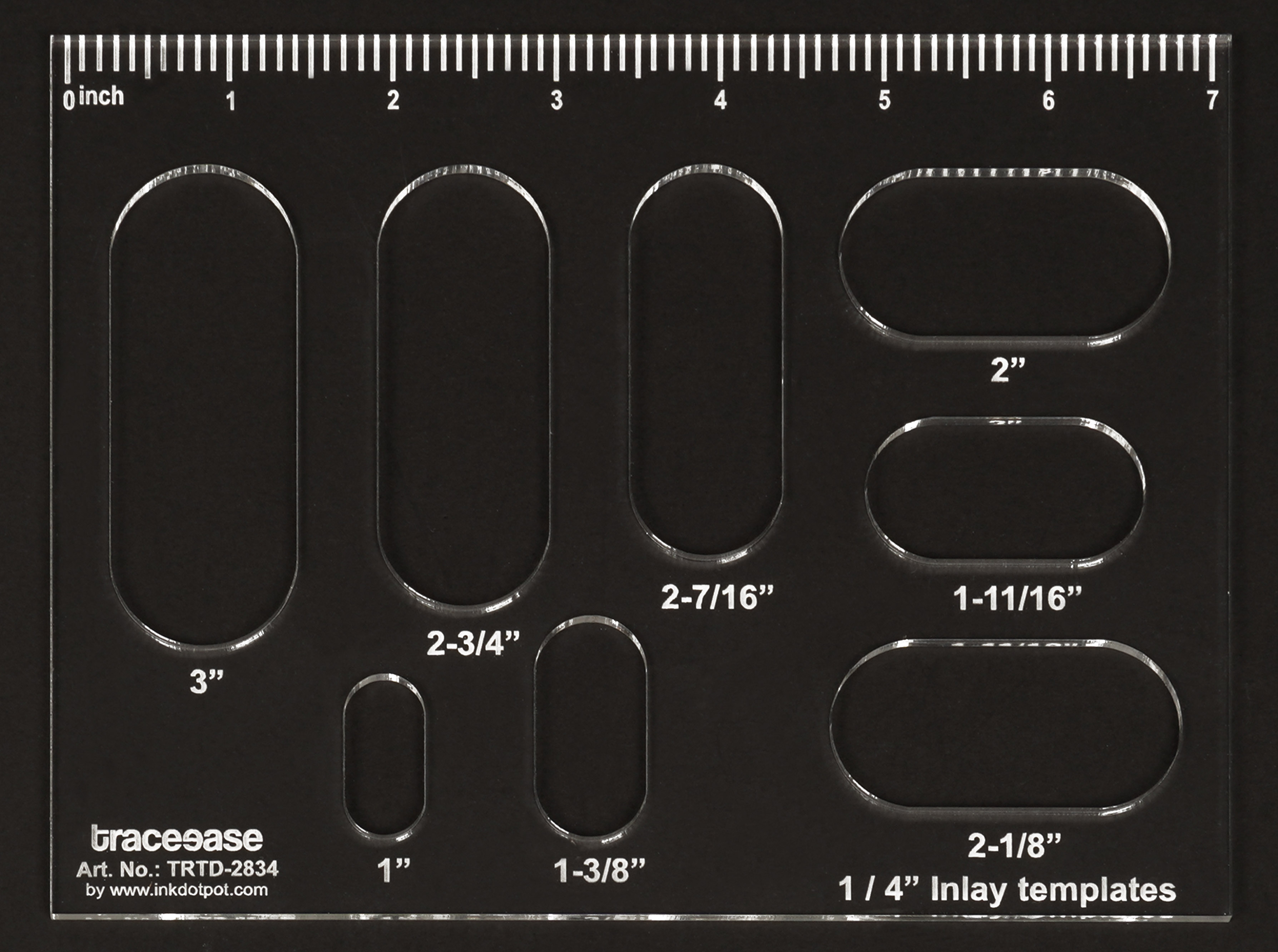 Traceease 1 PC Rectangle Stencil with 8 Oval Geometric Inlay Template 7 ...