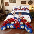 Manfei Chic Flower Floral Queen Comforter Set, US Flag Fireworks ...