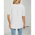 Eyelet Tops for Women Summer 2025 Notch V-Neck Cute Puff Sleeve Eyelet ...