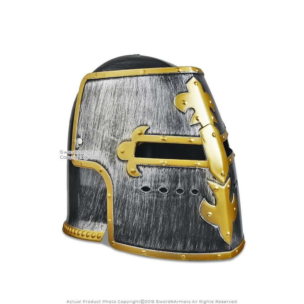 Type 1 Halloween Plastic Medieval Knight Helmet Kids Teens Costume ...