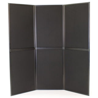 3-Panel Tabletop Display Board, 54 x 30 - Black and Gray Hook & Loop ...
