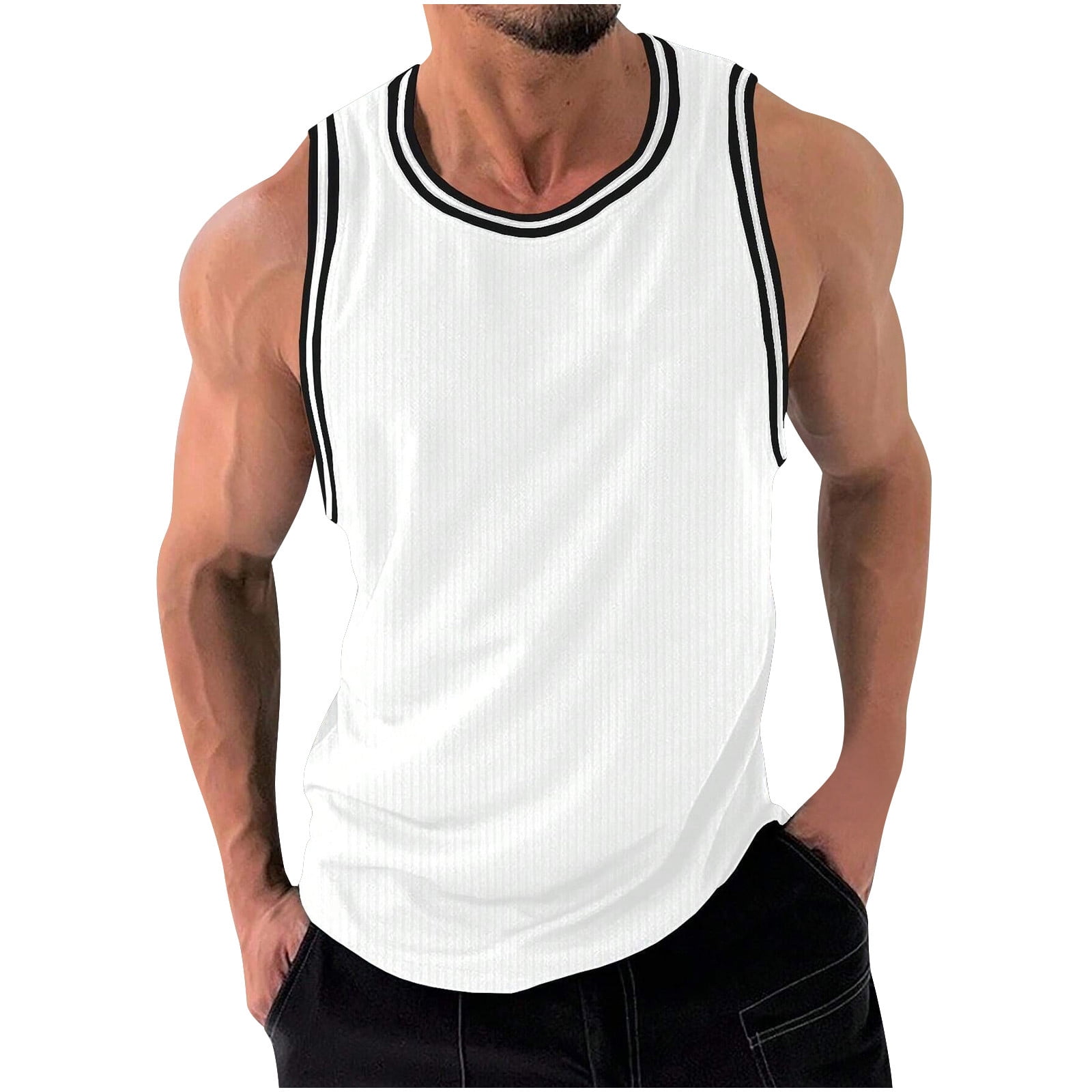 Click here for Amzcrzy Mens Tank Tops Trendy Color Block Ribbed G... prices