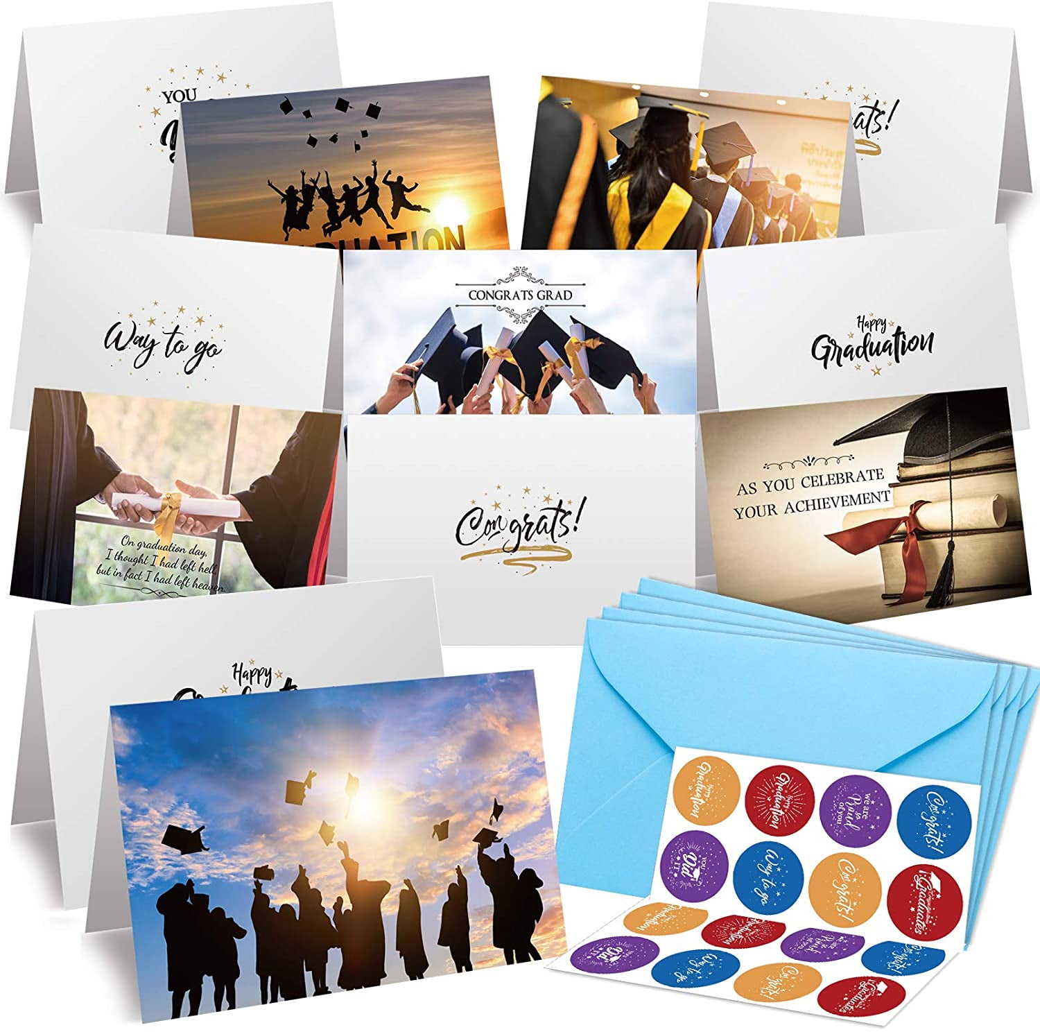 Graduation Cards Assortment 30 Pack Grad Greeting Card with Envelopes ...
