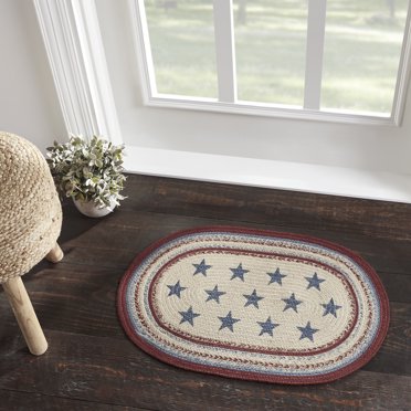 VHC Brands Heritage Farms, Braided Jute Rug, Non-Skid Pad, Door Mat ...