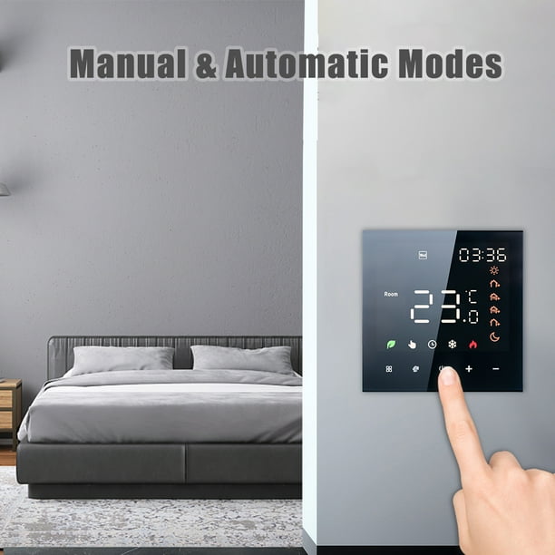 Room Smart Thermostat 16A Digital Programmable LCD Display Touchscreen Underfloor Heating ...