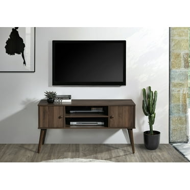 44 inch Assymetrical Dark Walnut Buffet TV Stand - Walmart.com