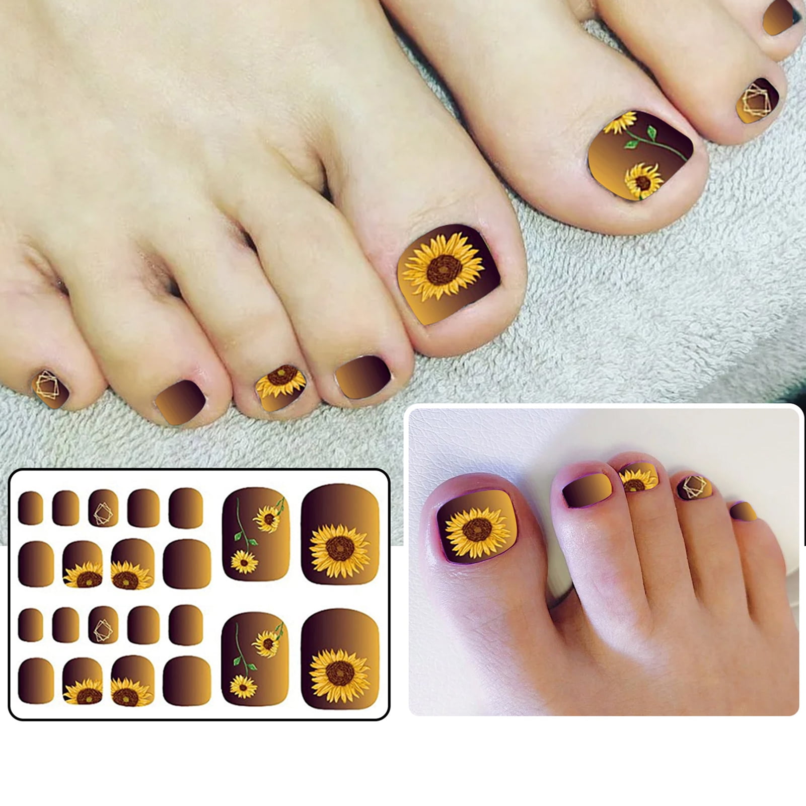 dianhelloya Nail Stickers Waterproof DIY Paper Chrysanthemum Toenail ...