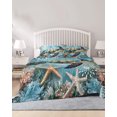King Size Ocean Starfish Sheet Sets Sealife Marine Life Blue Coral Soft ...