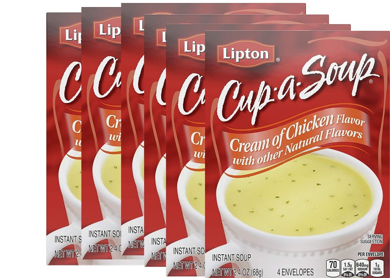 Lipton Cup-a-Soup Instant Soup For a Warm Cup of Soup Cream of Chicken ...