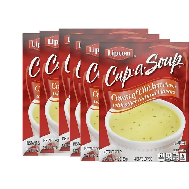 Lipton Cup-a-Soup Instant Soup For a Warm Cup of Soup Cream of Chicken Only 70 Calories Per ...