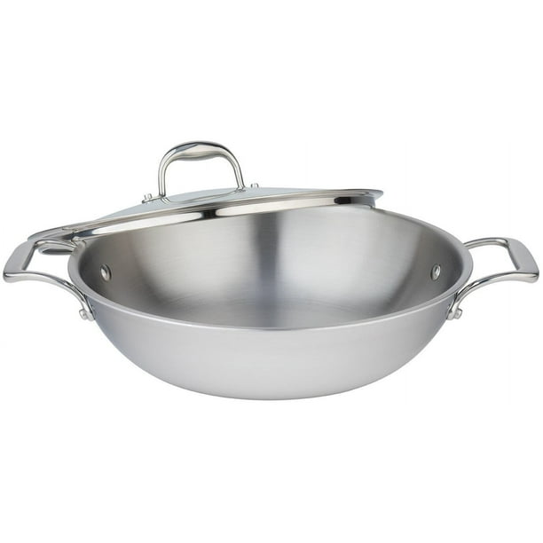 Meyer SuperSteel Tri-Ply Clad Stainless Steel Wok 32cm with Cover - Walmart.ca