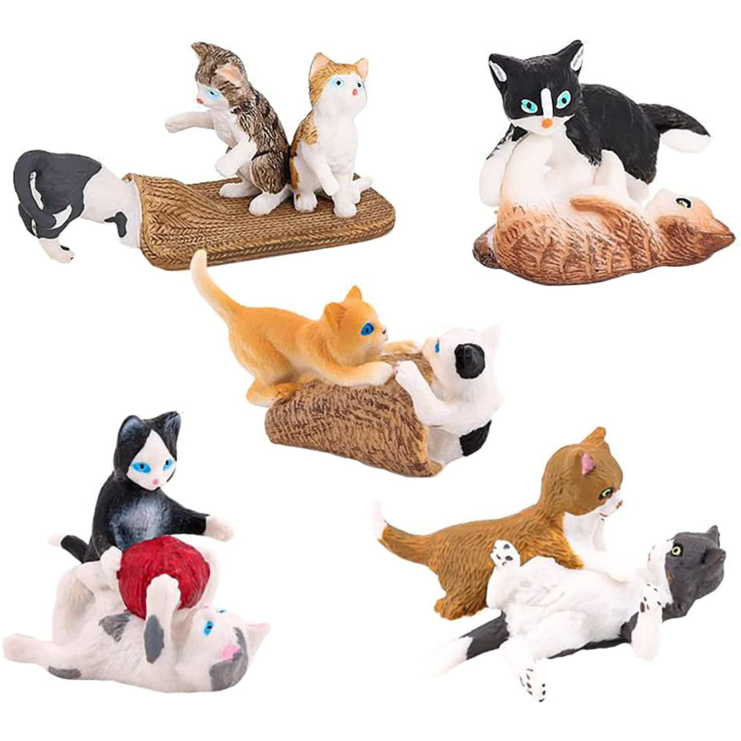 Holzlrgus Small Cat Figurines Mini Resin Cat Models Miniature Pet Cat ...