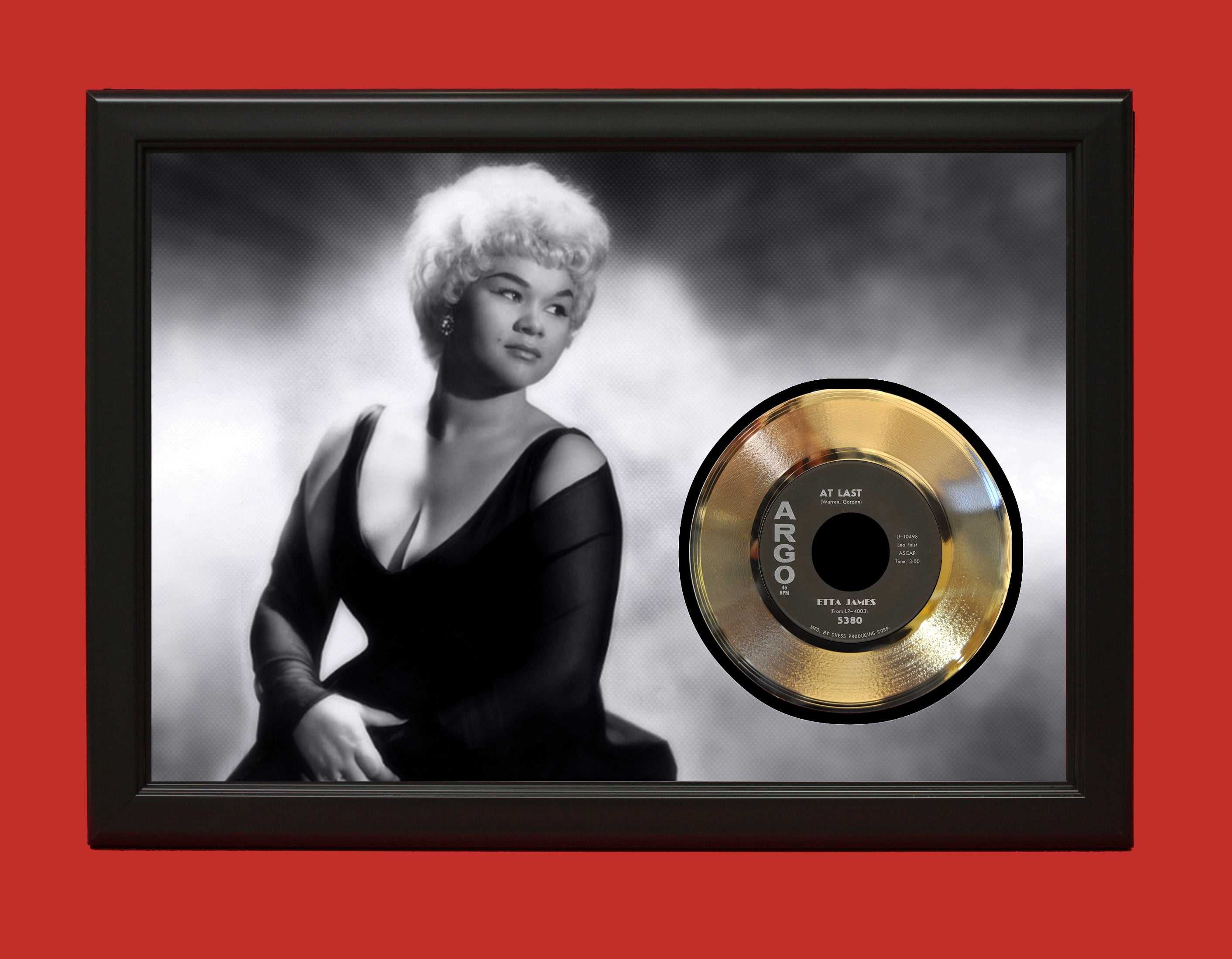 Etta James At Last Poster Art Wood Framed 45 Gold Record Display
