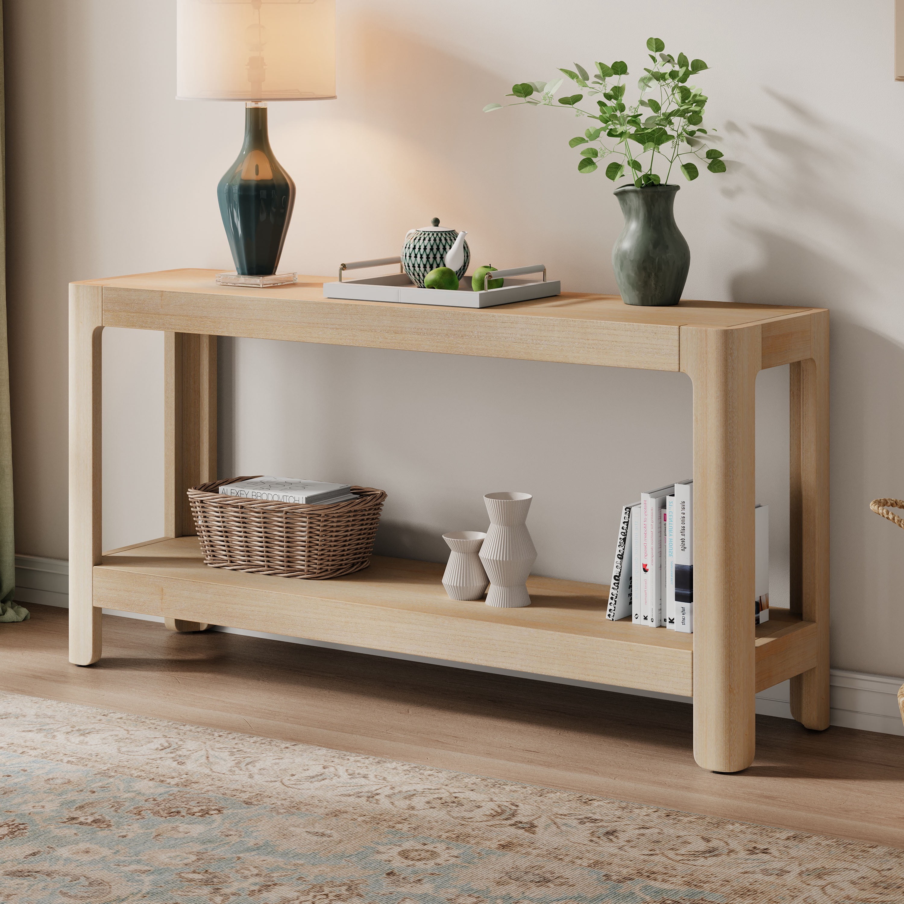 Noble House Modern Farmhouse Console Table,Minimalist Design with ...