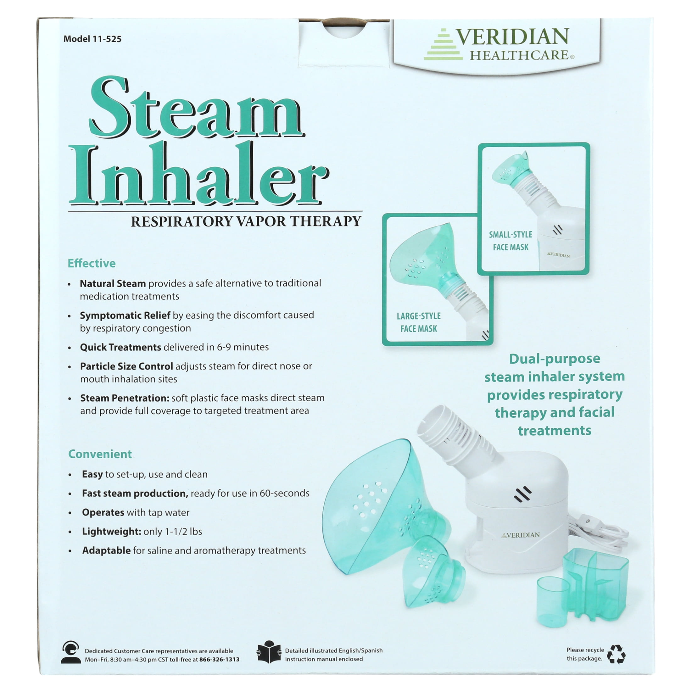 Buy Veridian Steam Inhaler Respiratory Vapor Therapy System Online at ...