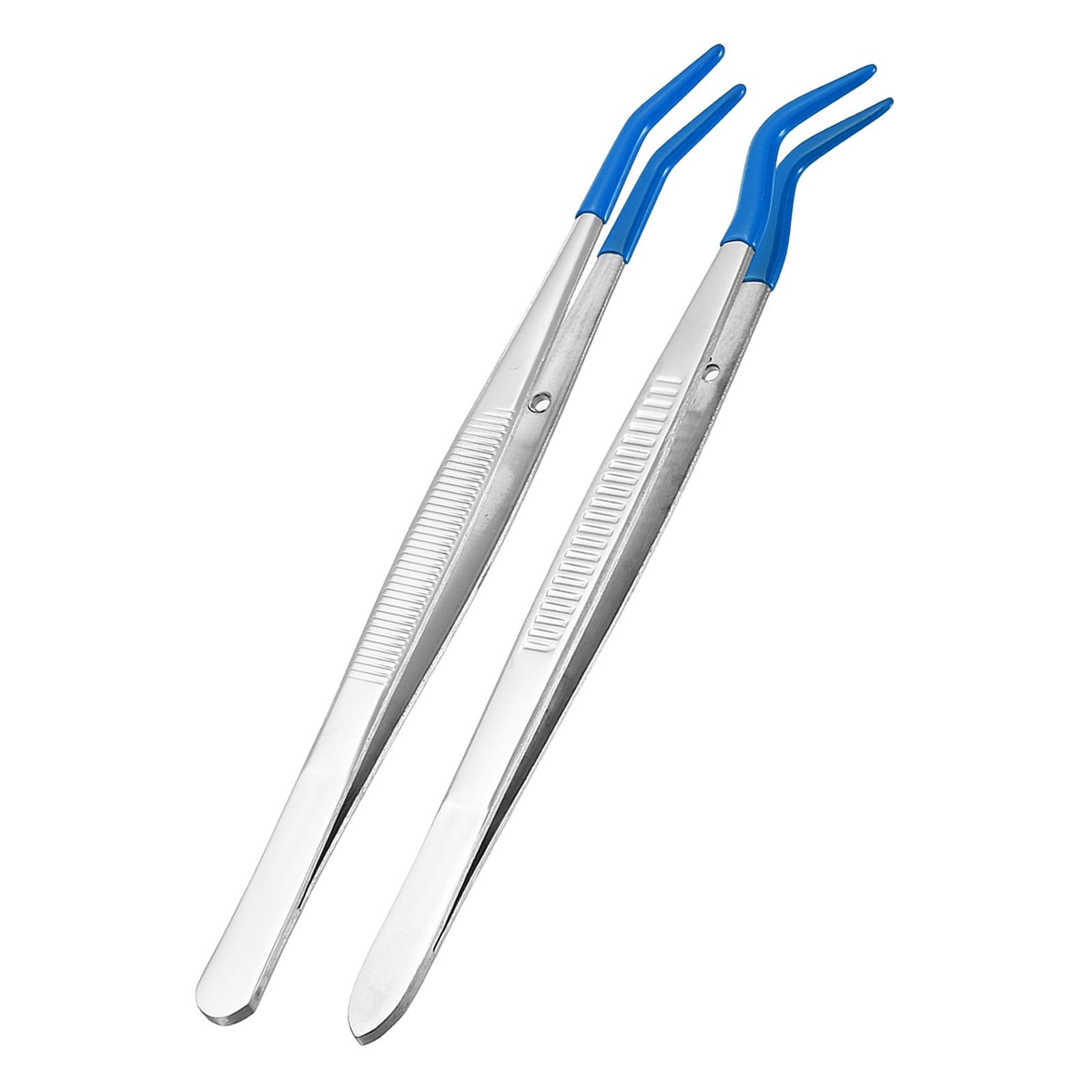 Click here for Uxcell 2pcs Bent Tweezers With Rubber Tips Stainle... prices