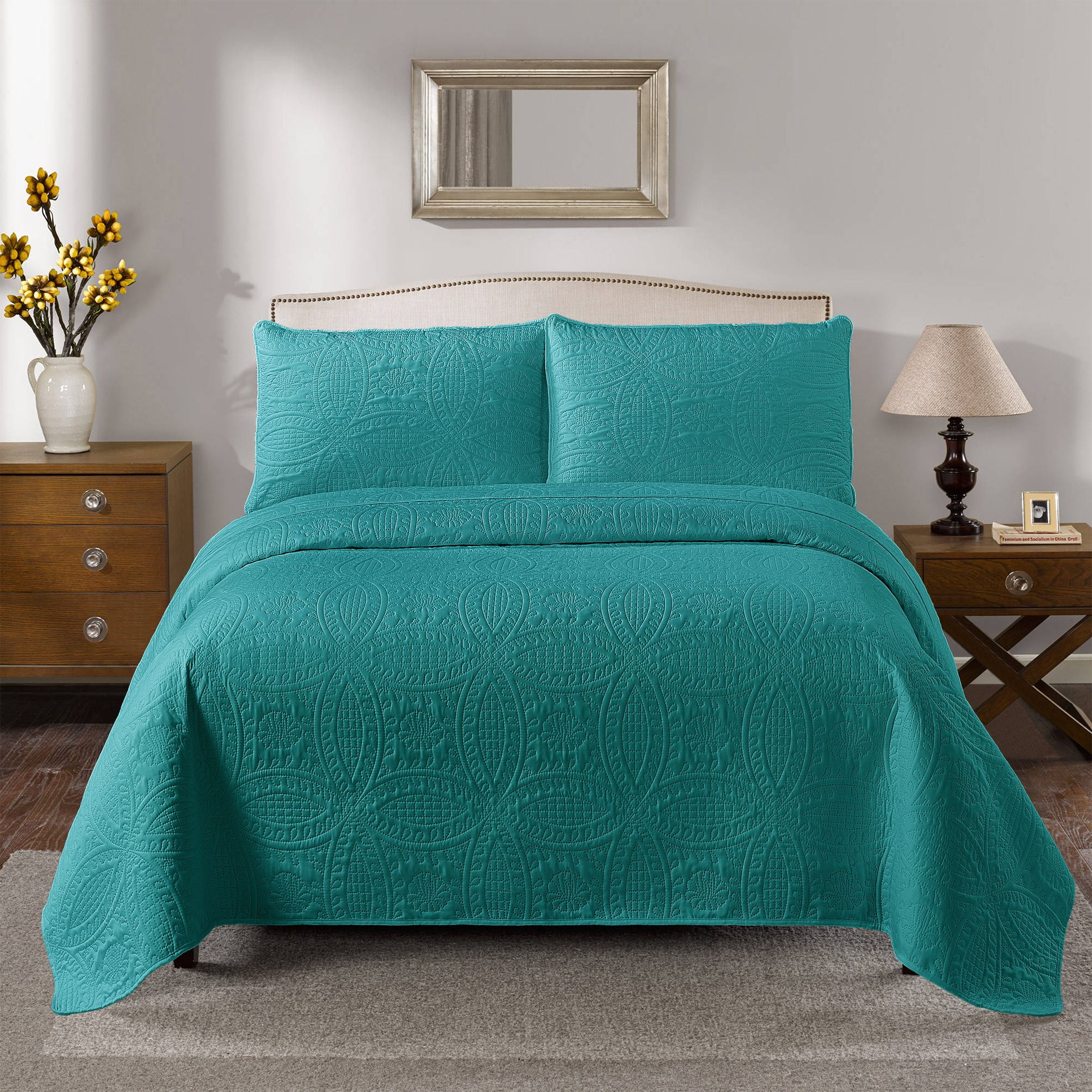 Golden Linens Over Size 3 Pieces Full/ Queen 108" X 95" Solid Color ...