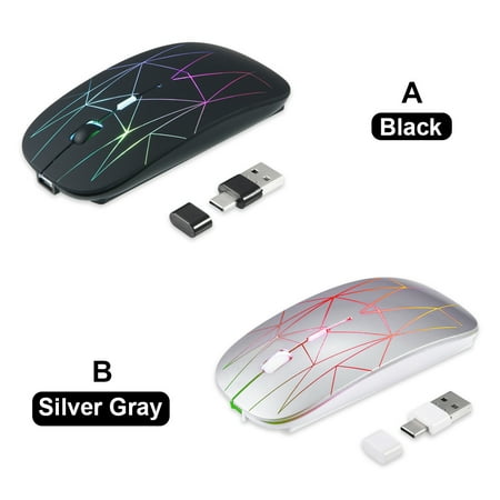 Laptop 2.4Ghz Gaming Wireless Mouse Home Office Portable Colorful Light ...