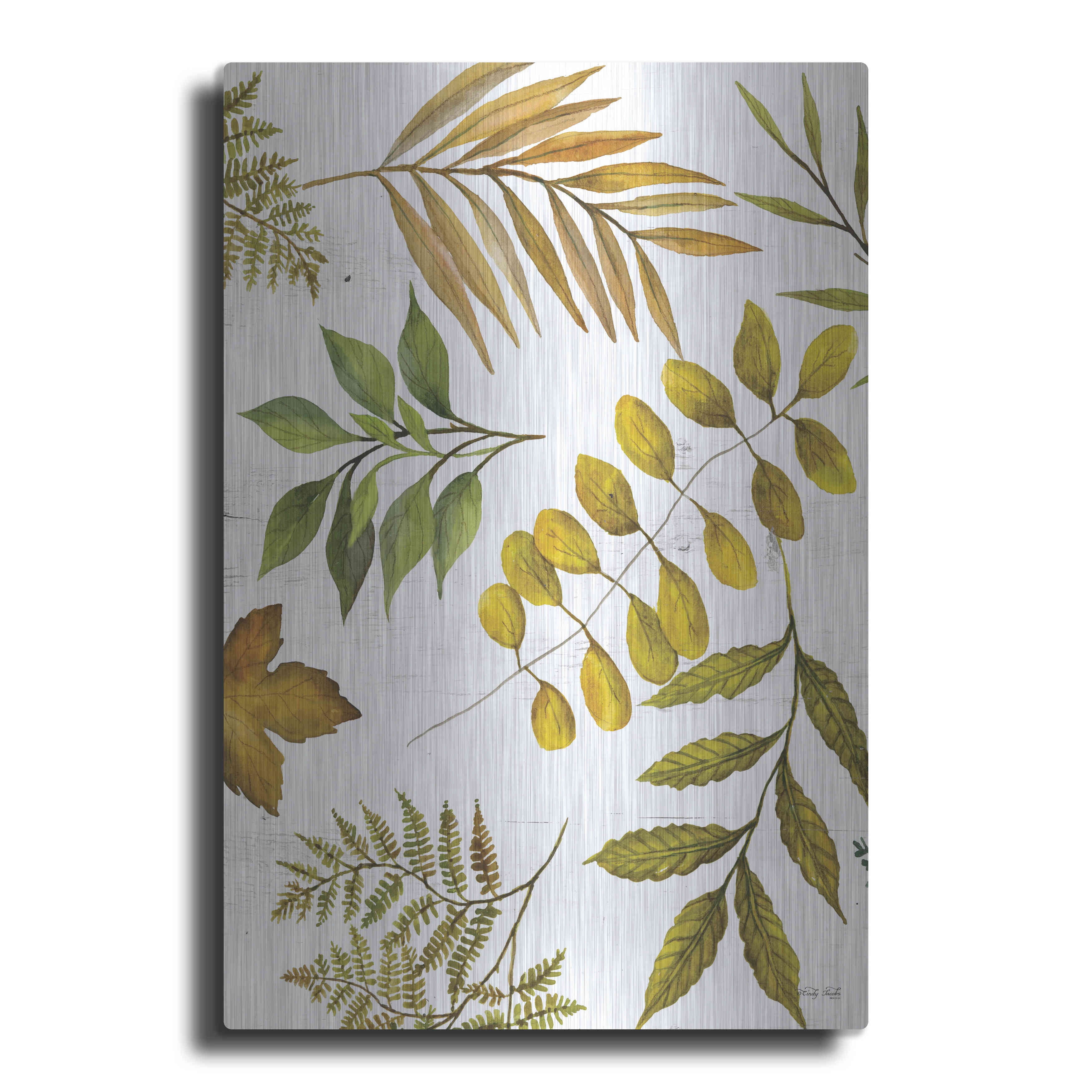Luxe Metal Art 'Leaf Patterns I' by Cindy Jacobs, Metal Wall Art, 24 ...