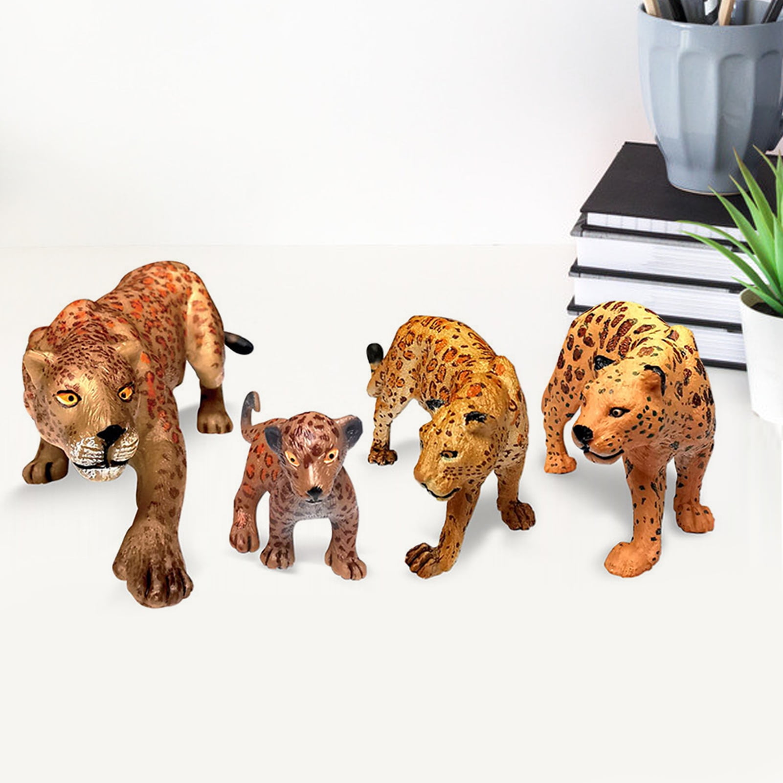 SPRING PARK Simulation Animal Cheetah Figurine Model, Lovely Vivid ...