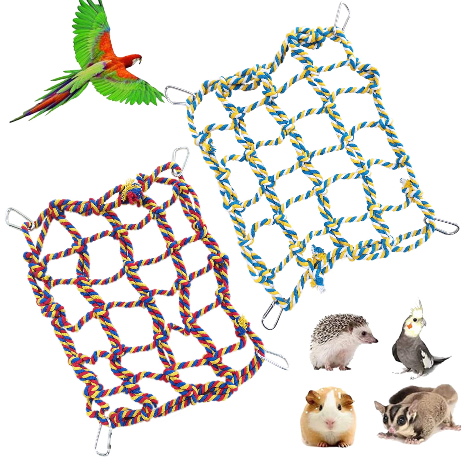 CHBORLESS 2 Pcs Bird Rope Net Rat Hamster Small Animal Climbing Ladder ...