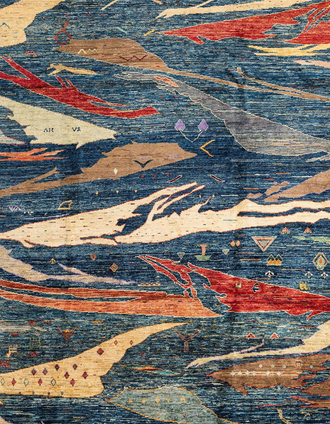 Ahgly Company Indoor Rectangle Abstract Black Abstract Area Rugs, 8' x ...