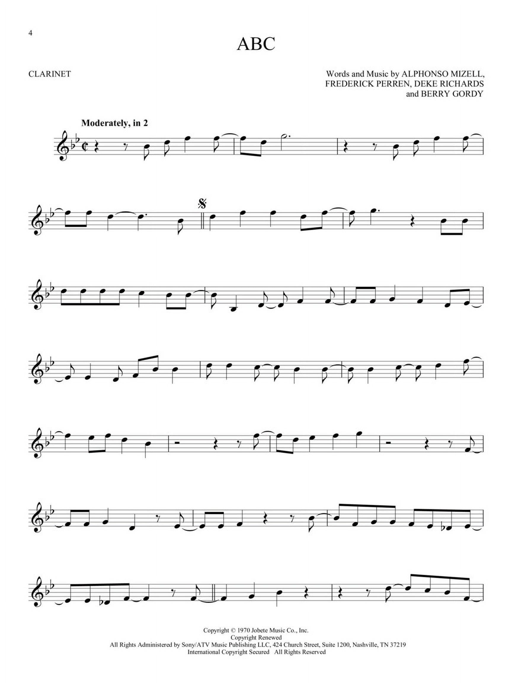 Clarinet Sheet Music Pop