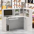 Benton Technology 56" L-Shape Reception Desk - Computer Desk with ...