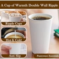 12oz Double Wall Ripple White Paper Coffee Cups – Insulated Hot ...