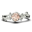 Vine Leaf Ring, Boho & hippie 1.00 Carat Round Cut Morganite And Diamond Moissanite Engagement ...