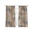 Abstract Ethnic Floral Art Chiffon Sheer Curtains 63 Inches Long ...