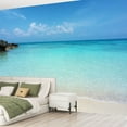 Peel and Stick Wallpaper clean white beach Modern Art Wall Mural Decor ...