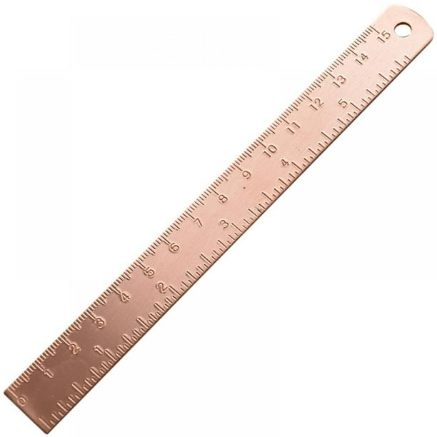 Gold Brass Ruler Handy Straight Ruler Vintage Metal Copper Bookmark ...