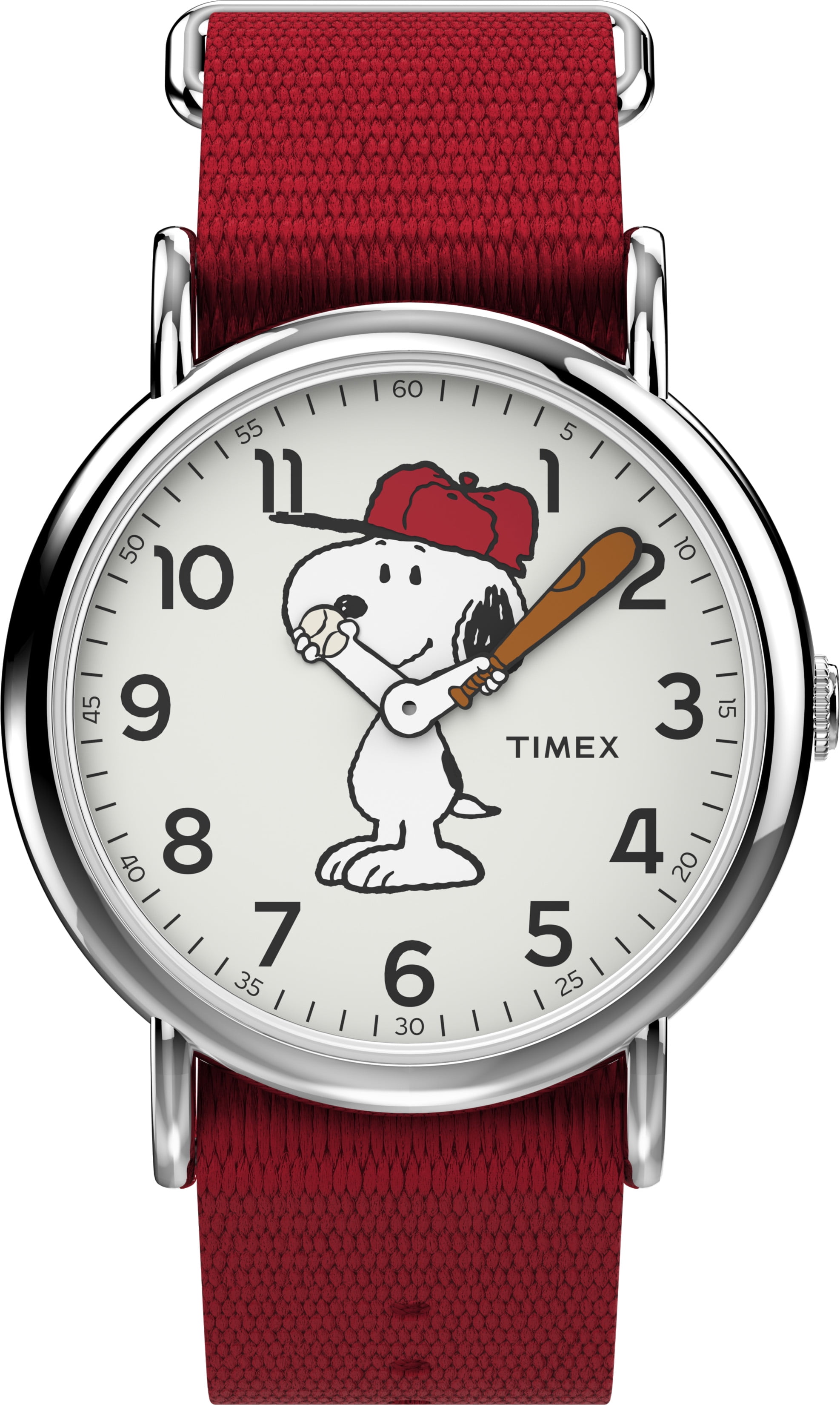 Timex x Peanuts Unisex Weekender 38mm Watch – Snoopy with Red Fabric ...