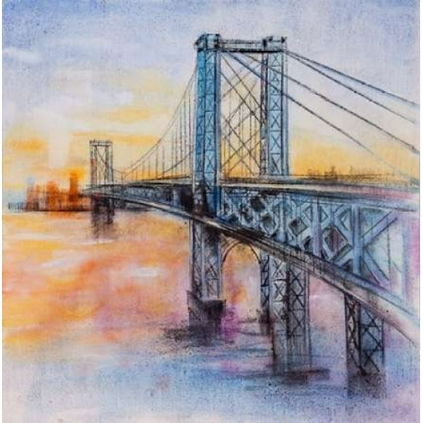 Abstract Brooklyn Bridge Poster Print by Atelier B Art Studio (12 x 12 ...