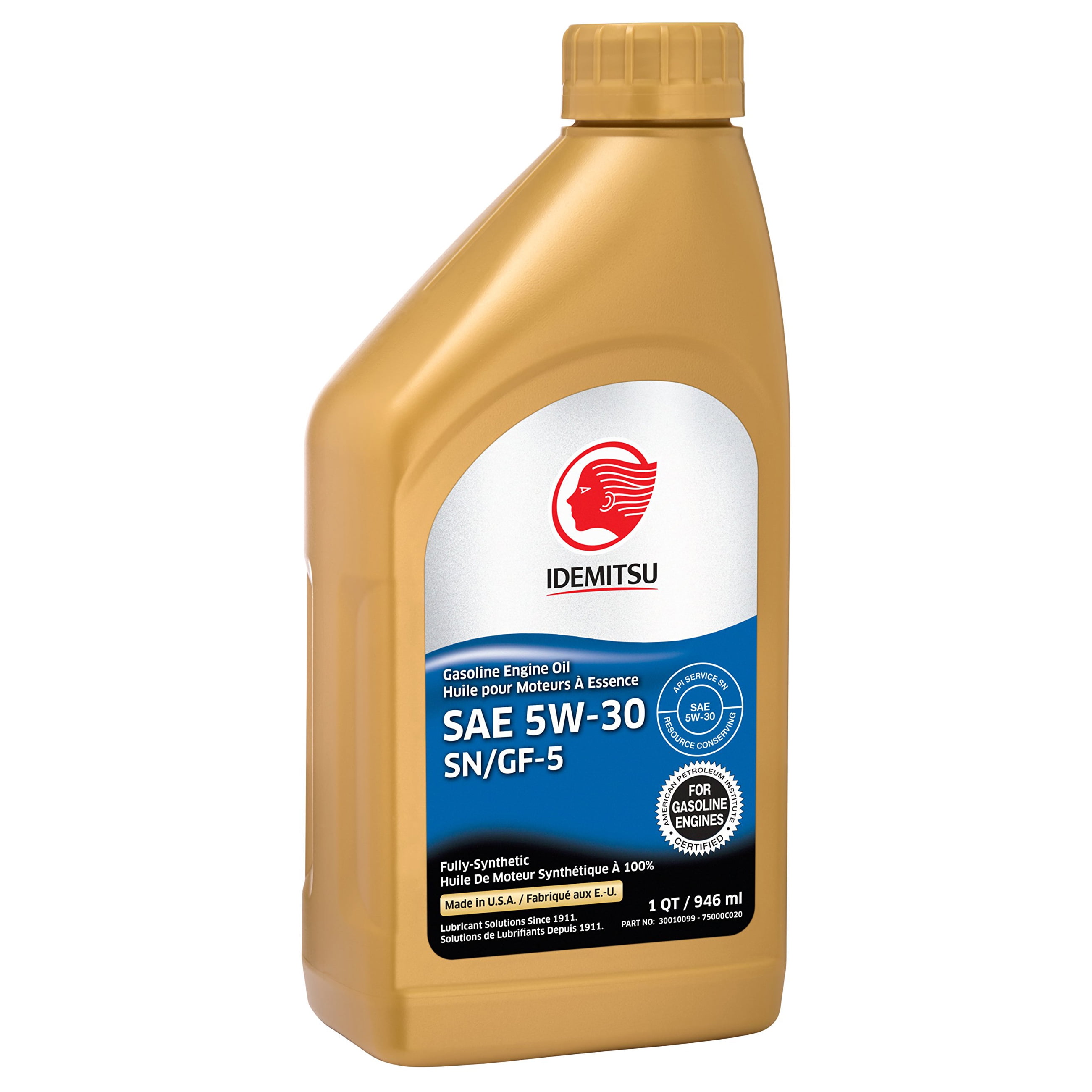 Idemitsu 30010099-75000C020 Full Synthetic 5W-30 SN/GF-5 Engine Oil, 1 ...