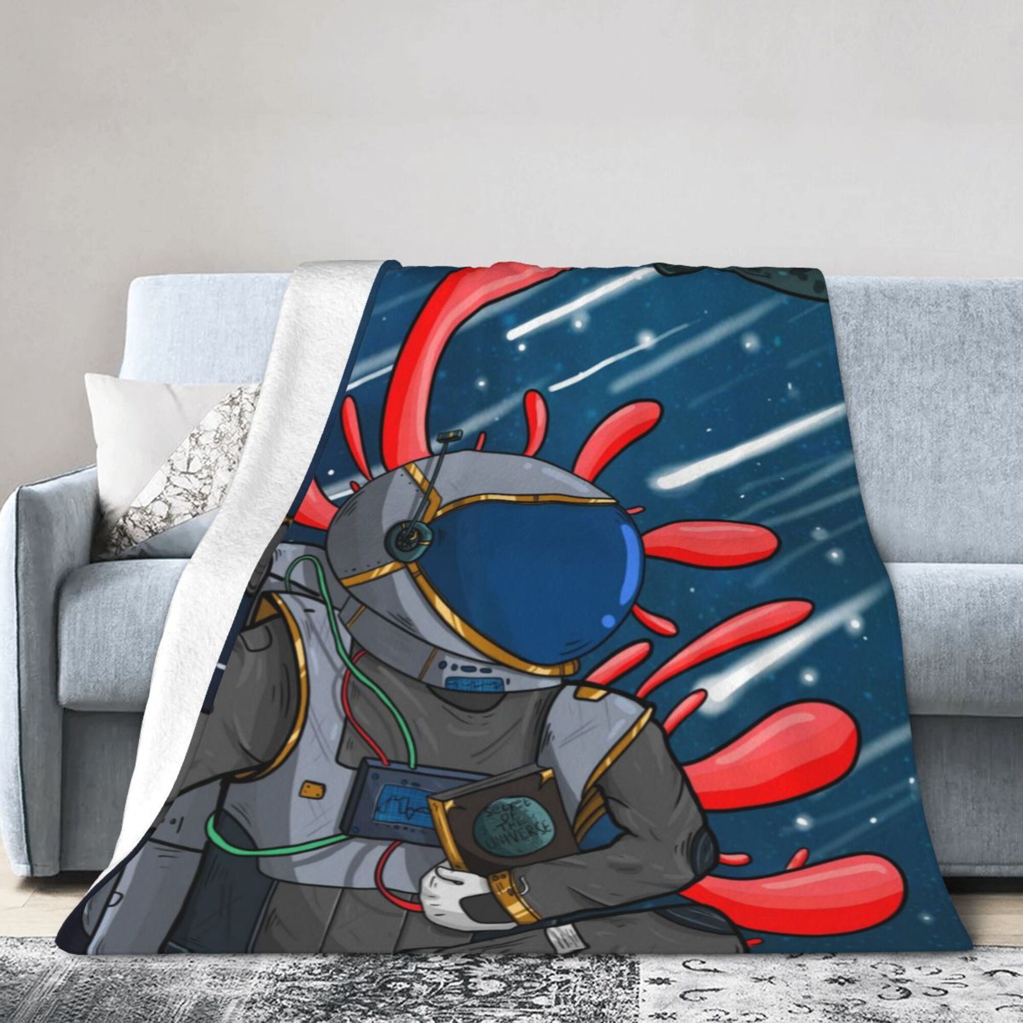 ZICANCN Space Astronaut Earth Anti-Pilling Flannel Bed Throw Blankets ...