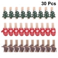 30 Pcs Christmas Santa Claus Wooden Clips Mini Clothespins Photo Paper ...