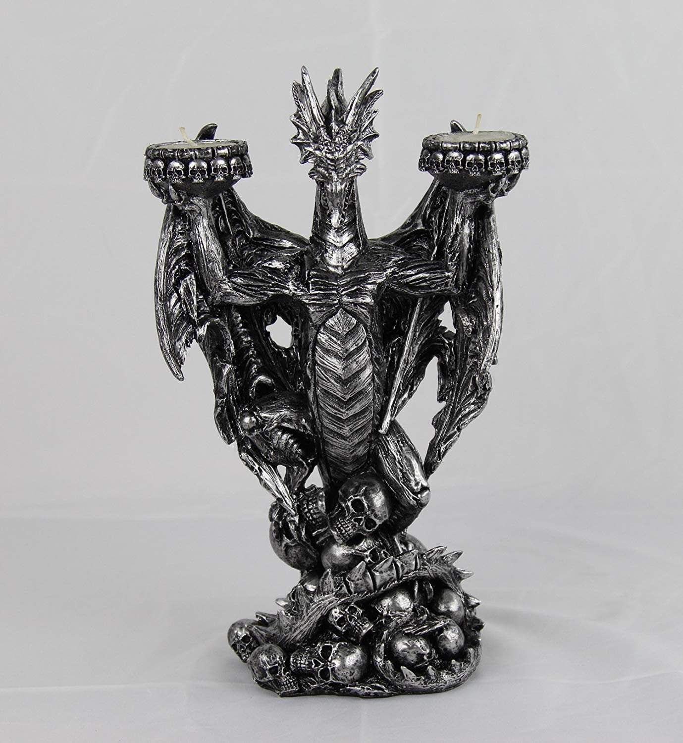 Pacific Giftware Fantasy Mythical Dragon Standing On Fiery Skulls ...