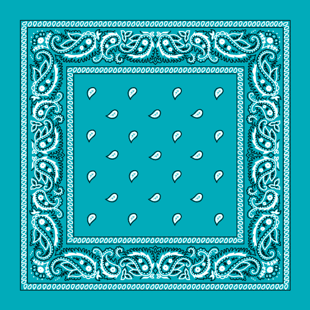 Turquoise Paisley Bandana - Single Piece 22x22 - Walmart.com