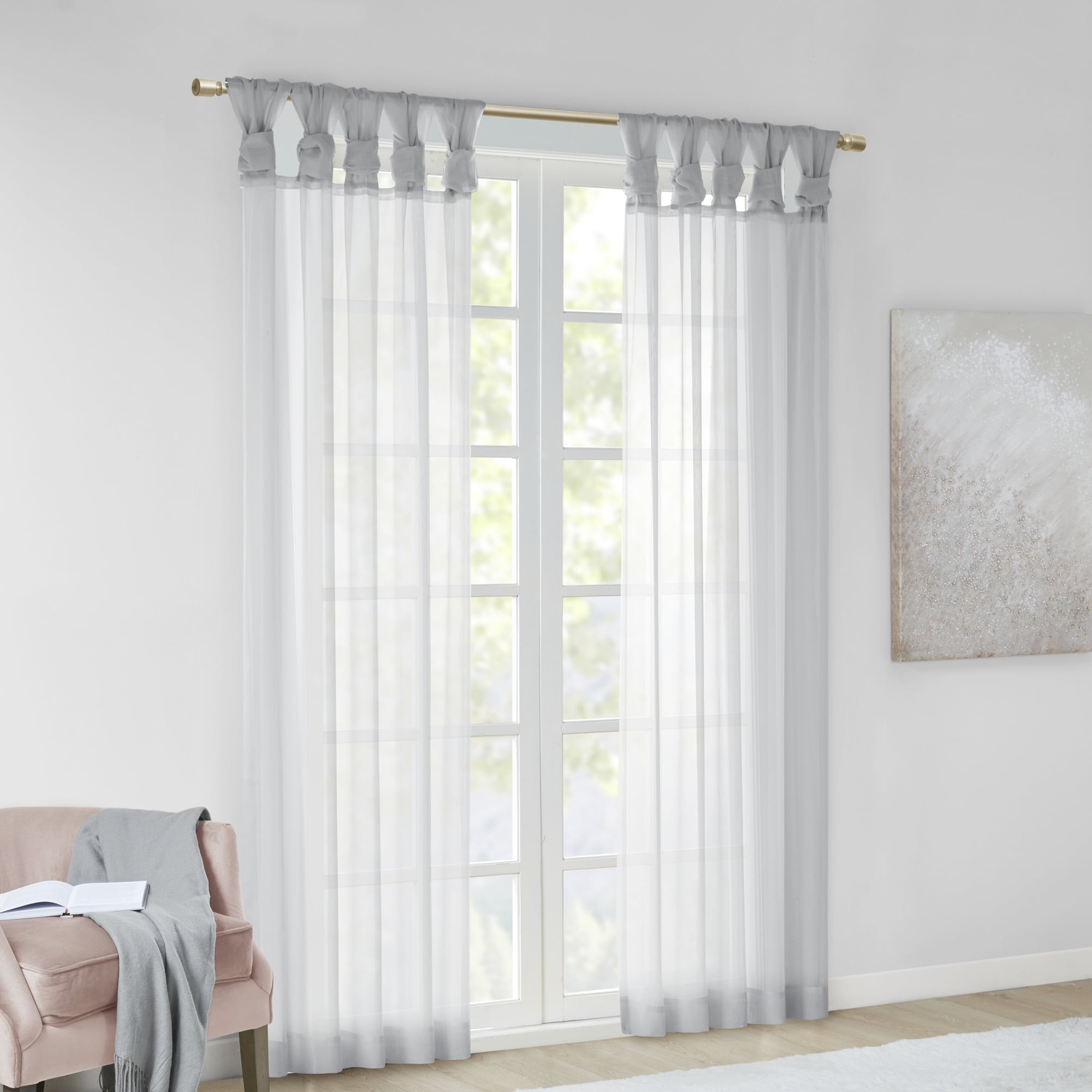 Home Essence Persis Twist Tab Voile Sheer Window Pair - Walmart.com