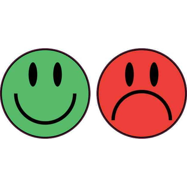 2in x 2in Happy and Sad Faces Stickers - Walmart.com
