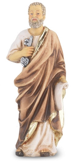 Small Catholic 4" St. Peter Hand Painted Solid Resin Statue - Walmart.com