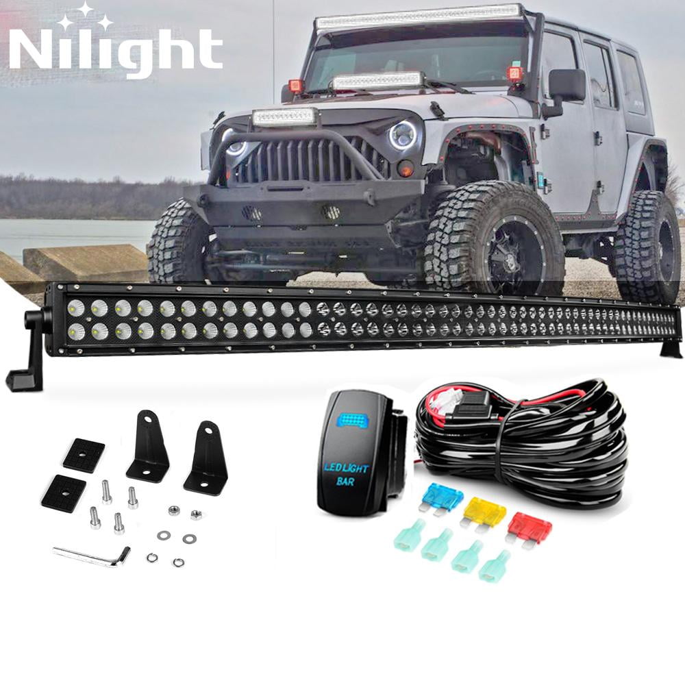Nilight 54 INCH 312 W Black Curved LED Light Bar with Wiring Harnesss ...