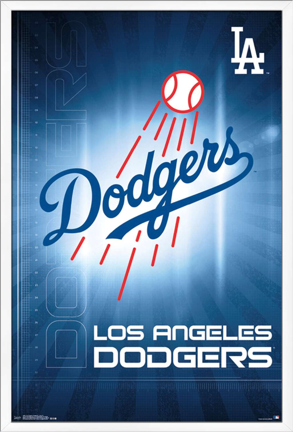 MLB Los Angeles Dodgers - Logo 16 Wall Poster, 22.375" x 34", Framed ...