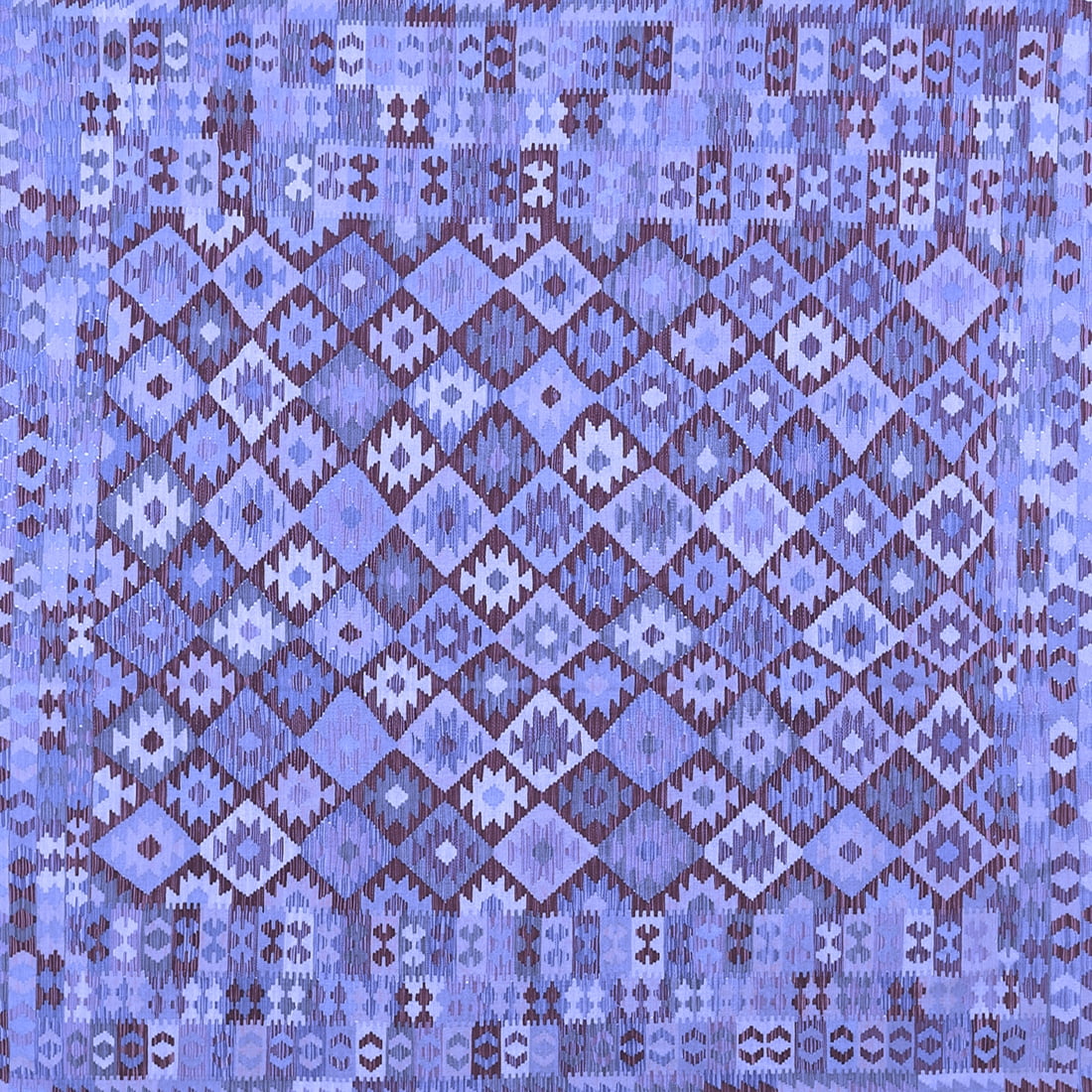 Ahgly Company Indoor Square Southwestern Blue Country Area Rugs, 4 ...