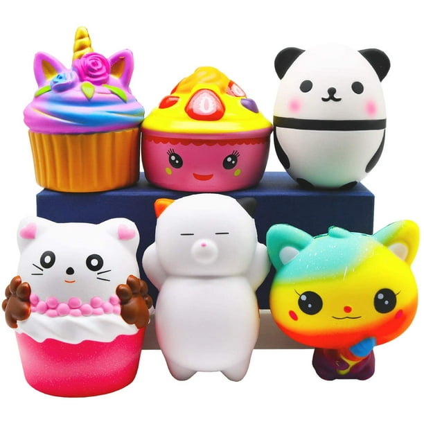 HTAIGUO Jumbo Squishies Slow Rising Toys Pack Include Unicorn Cake ...
