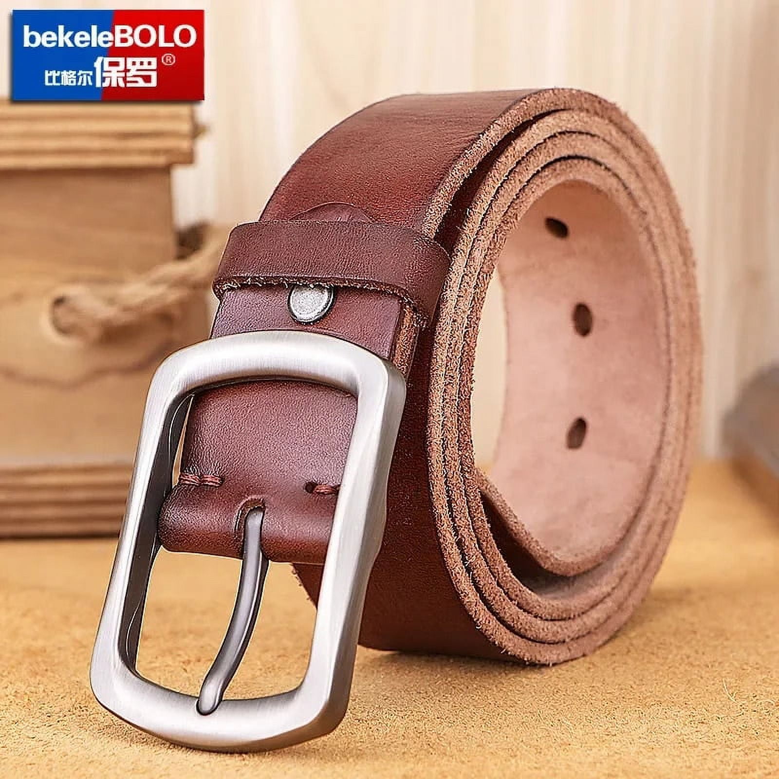 Click here for Senbaidali Natural Cowhide Belt For Mens Hard Meta... prices