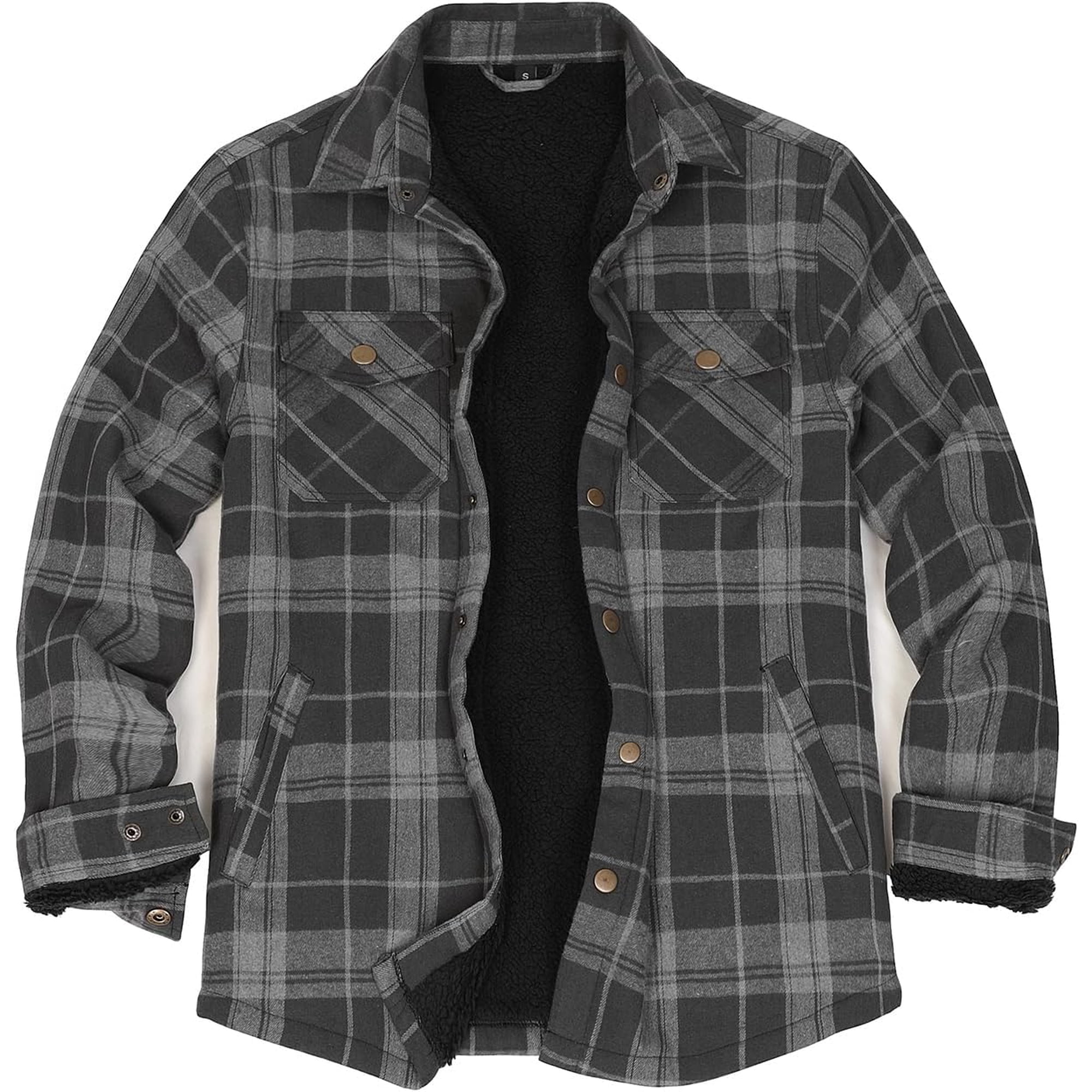 Click here for Yanton Mens Sherpa Lined Flannel Shirt Jacket long... prices