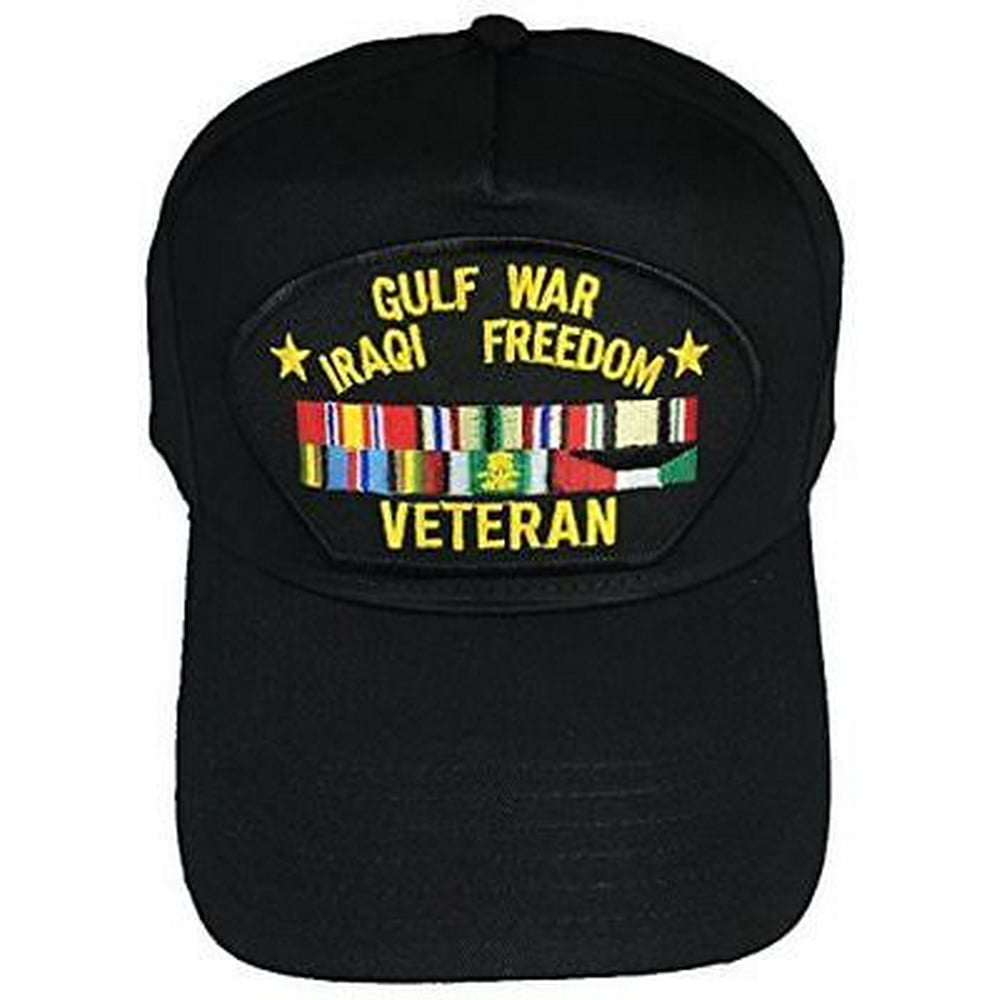 GULF WAR IRAQI FREEDOM VETERAN CAMPAIGN RIBBONS HAT OIF DESERT STORM ...